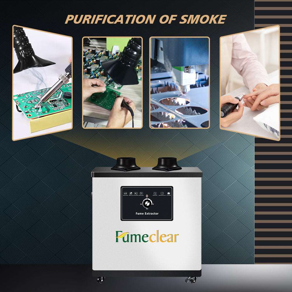 Fumeclear FC‑1002A Dual‑Port Fume Extractor – 194 CFM Quiet & Portable