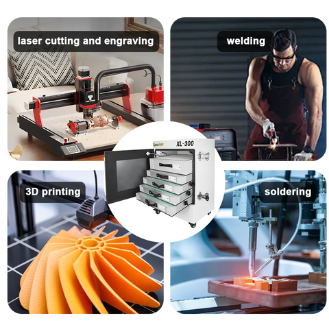 FumeClear® XL-300 Laser Fume Extractor | 265 CFM, 5-Layer Filtration ...