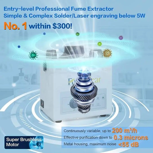 FC-2002 Smoke Extractor for Soldering & Small Laser | Fumeclear